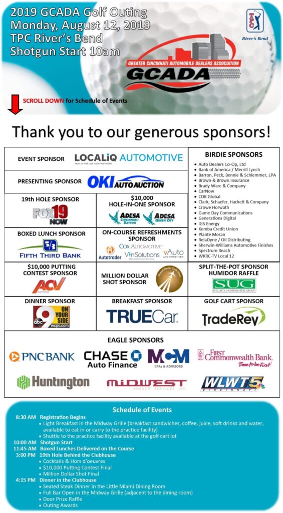 2019 GCADA Golf Outing - Greater Cincinnati Automobile Dealers Association